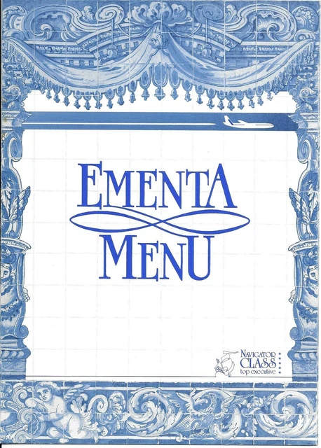 TAP AIR PORTUGAL ‘Navigator Class - Top Executive’ Flight MENU £11.85 ...