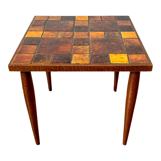 1960'S GEORGE BRIARD Tile and Wood Side Table £236.24 - PicClick UK