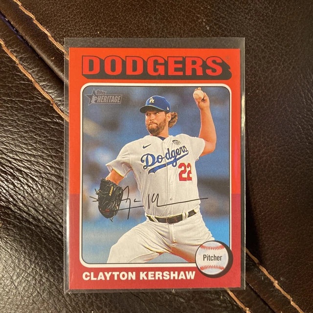 2024 TOPPS HERITAGE RED BORDER SP #386 Clayton Kershaw, Los Angeles ...
