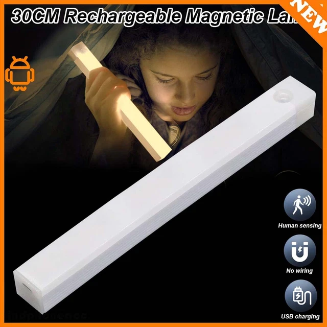 30CM LED STRIP Night Light Warm Rechargeable Kitchen Hallway PIR Motion Lamp £7.59 - PicClick UK