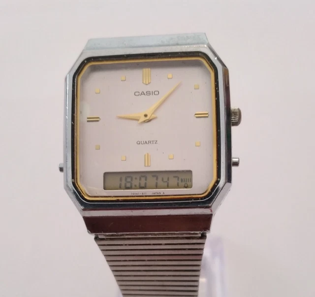 CASIO 358 ALARM digital analog Chrono quartz AQ530 Men Japan Lithium ...
