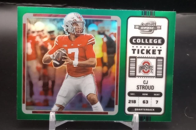 2023 CHRONICLES CONTENDERS Optic CJ Stroud College Ticket #2 GREEN SP ...