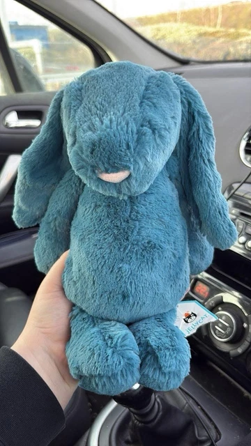 JELLYCAT MEDIUM BASHFUL Mineral Blue Bunny £83.90 - PicClick UK