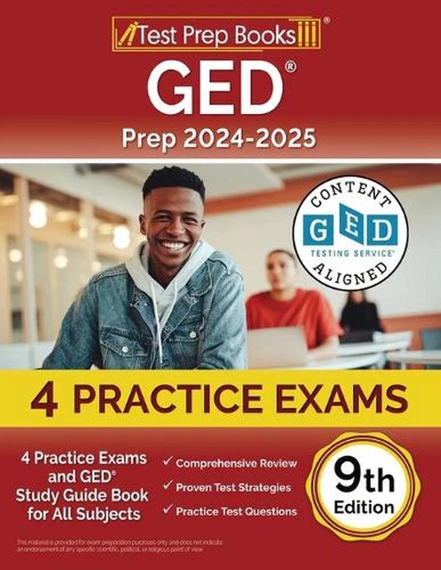 GED PREP 2024-2025: 4 Practice Exams and GED Study Guide Book for All ...