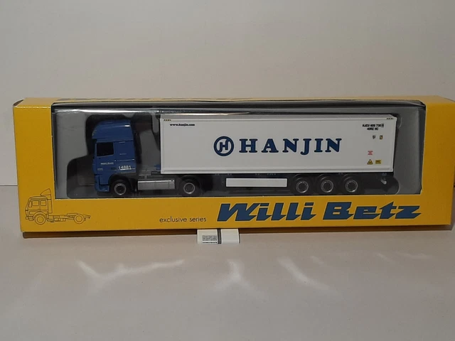 HERPA WILLI BETZ Daf XF Hanjin 40ft Container Sattelzug OVP Nr 14881 ...