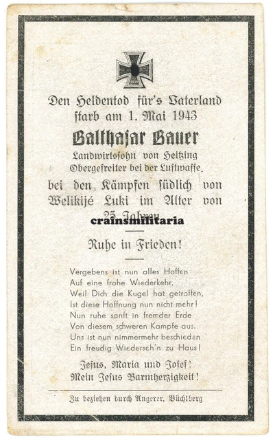 ORIG. STERBEBILD 2.LWFD Luftwaffe Felddivision + Welikije Luki Russland 1943 EUR 7,99 - PicClick DE