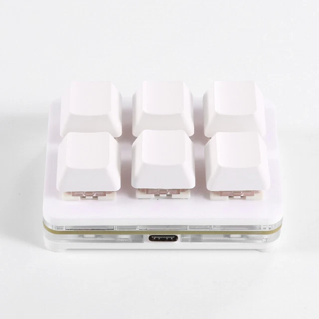 MINI 6-KEY KEYBOARD USB Programming Shortcut Keys Copy Paste Mechanical ...