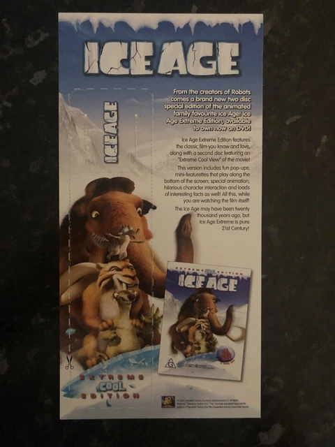ICE AGE + Robots Films Flyer PROMOTIONAL DOUBLE SIDED $2.99 - PicClick AU