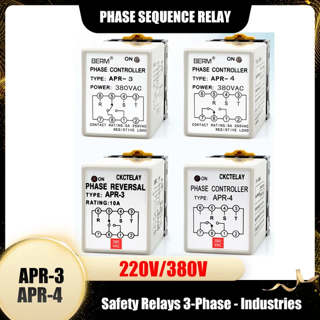 APR-3/APR-4 PHASE SEQUENCE Relay, Safety Relays 3-Phase 220/380V ...