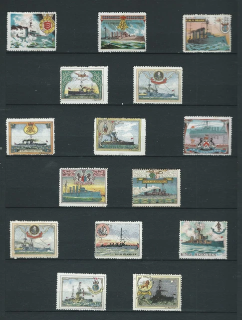 ENGLAND 15 VIGNETTES DELANDRE FRANCE poster stamps cinderellas ww1 wwi ...