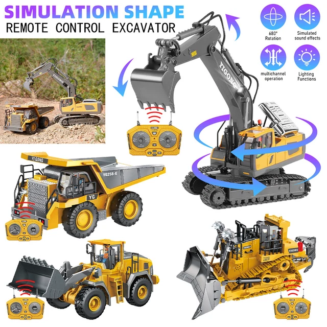 2.4GHZ REMOTE CONTROL Excavator Bulldozer Loader RC Construction ...