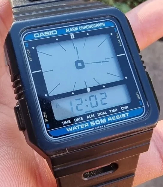VINTAGE CASIO ANA Digital Watch Ae-8w.Vintage Casio Digital Hands Ana ...