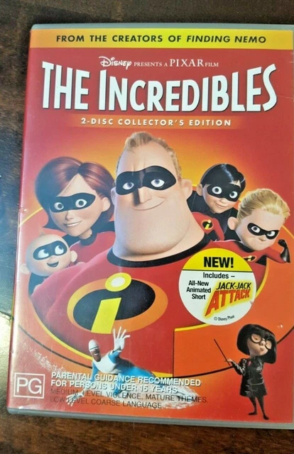 THE INCREDIBLES 2004 Oscar Winning Pixar Walt Disney 2 Disc Collectors ...