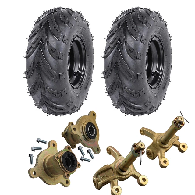 FRONT WHEEL TYRES Rim 145/70-6+Wheel Hub+Steering Knuckle for Go Kart ...