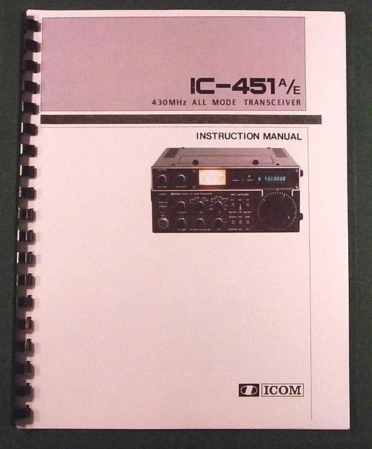 MANUEL D'INSTRUCTIONS ICOM IC-451A/E - Couvercles de stock de cartes ...