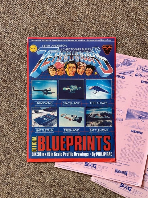 VINTAGE 1982 GERRY Anderson Terrahawks Official Blueprints £21.50 ...