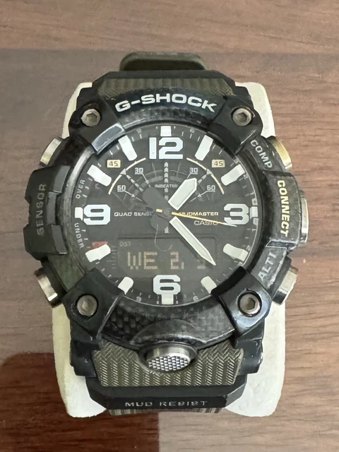 CASIO G SHOCK Bluetooth Mudmaster GG-B100 Quad sensor watch. Green Band ...