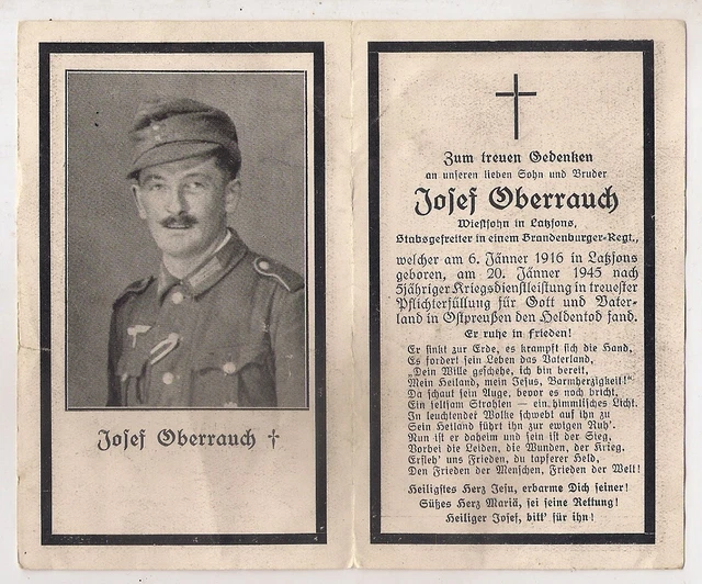 STERBEBILD DEATH-CARD WK2 Stabsgefreiter Brandenburger-Regiment ...