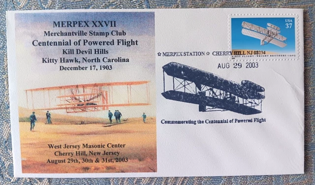 AVIATION WRIGHT BROTHERS Powered Flight Centennial Kitty Hawk Cachet ...