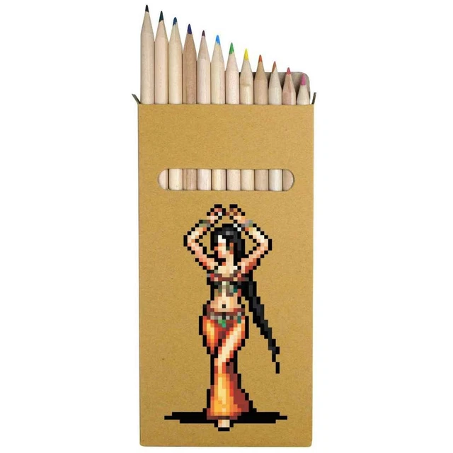 12 X 'BELLY Dancer Pixel Art ' Long Colour Pencils (PE00060381) £3.99 ...