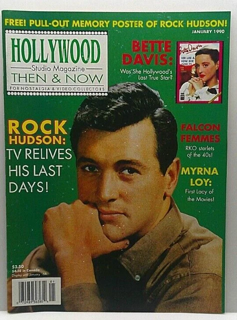 HOLLYWOOD STUDIO MAGAZINE Jan 1990 Rock Hudson Bette Davis Myrna Loy £7 ...