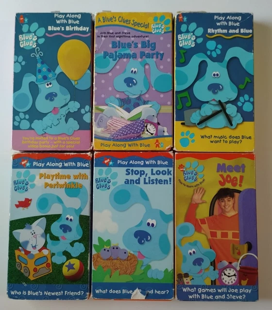 BLUE'S CLUES VHS Tape Lot 6 Tapes Nickelodeon Jr. Meet Joe Blue's ...