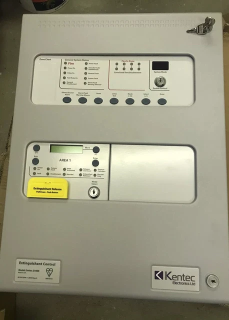 KENTEC EXTINGUISHANT CONTROL Fire Alarm Panel Series 21000 £70.00 ...