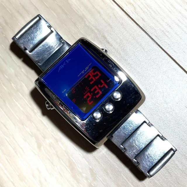 VINTAGE SEIKO ALBA AKA Digital Watch Red LED NEW BATTERY From Japan BNB ...