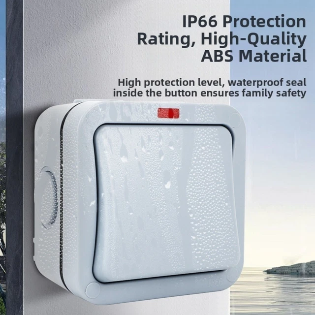 OUTDOOR LIGHT SWITCH Compact Wiring Space IP66 Rated Protection For ...