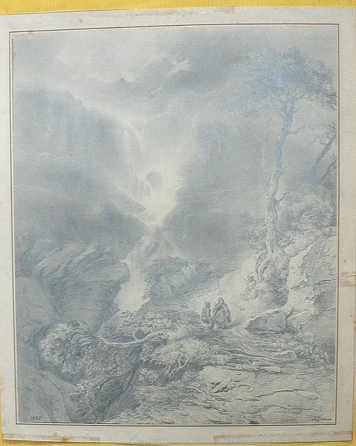 DESSIN ANCIEN XIXÈ-DATE 1835 ET SIGNE J. DENIS GRAND DESSIN AU CRAYON ...