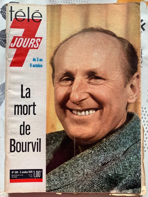 MAGAZINE TÉLÉ 7 jours N°545 date 3/10/1970 BOURVIL EUR 8,50 - PicClick FR