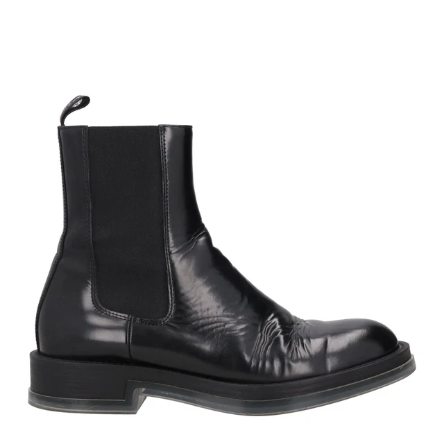 ALEXANDER MCQUEEN MENS Chelsea Boot Transparent Sole Black Leather UK 7 ...