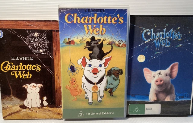 CHARLOTTES WEB BUNDLE VHS & DVD Kids Movie Vintage Puffin Book 1985 E.B ...