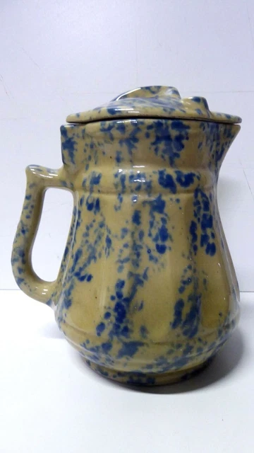 VINTAGE AUSTRALIAN POTTERY Porcelain Blue Mottled Speckled Electric ...