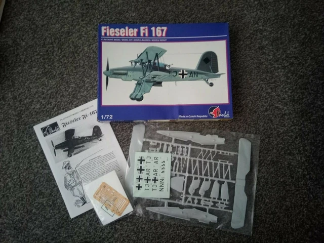 PAVLA 1/72 FIESELER Fi 167 Scale Model Kit WW2 German Biplane Torpedo ...