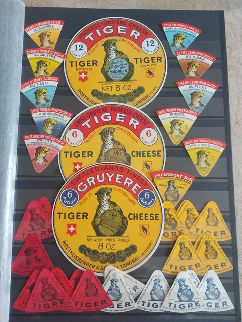 33 VINTAGE SWISS Cheese Labels - Tiger Brand (1) EUR 5,14 - PicClick IT