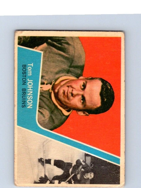 VINTAGE HOCKEY CARD Topps 1962-63 Boston Bruins Tom Johnson No1189 $10. ...