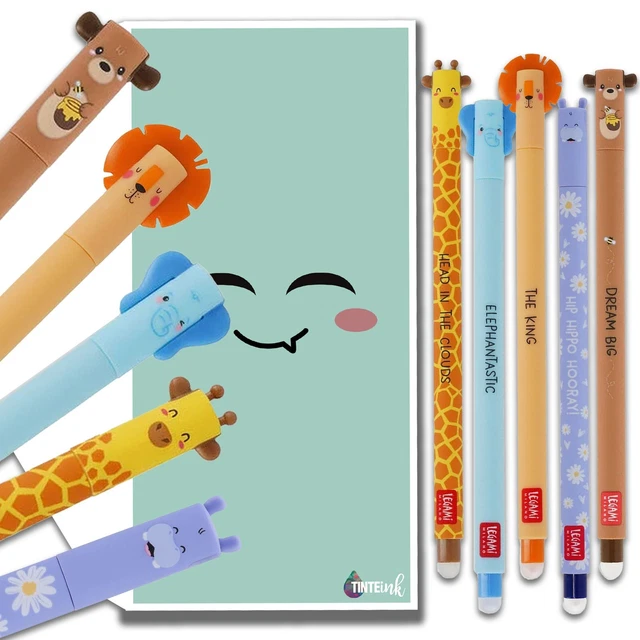 LEGAMI GEL PENS Erasable - Cute Zoo Set - Teddy, Giraffe, Elephant ...