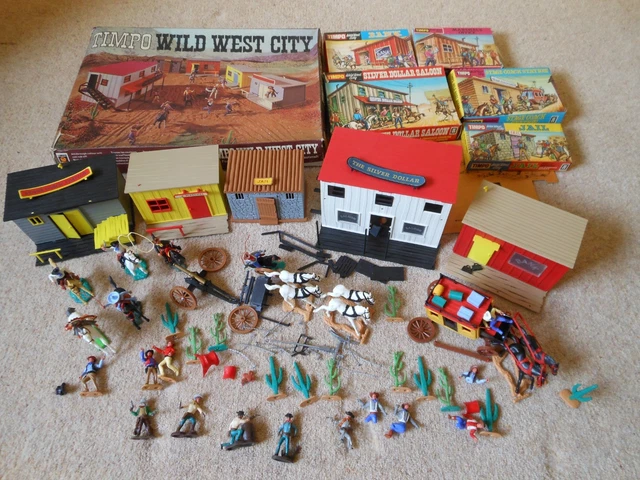 TIMPO WILD WEST City including Figures, scenery, original boxes etc £ ...