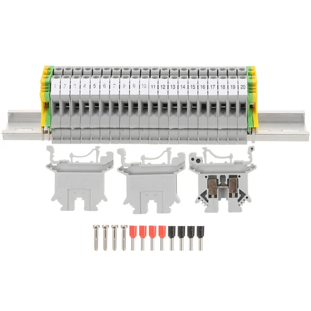 AGGIORNA LA TUA morsettiera con kit guida DIN e staffe terminali EUR 19,45 - PicClick IT