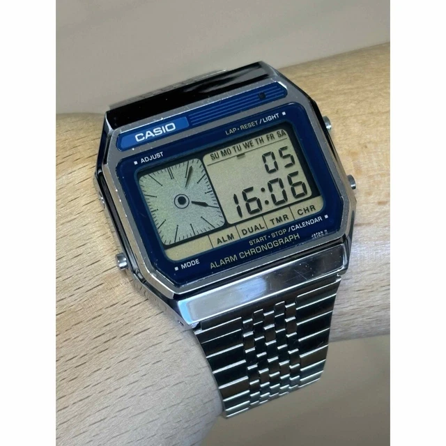 CASIO VINTAGE AX-210 Digital Watch 80s Retro Chronograph Calendar ...