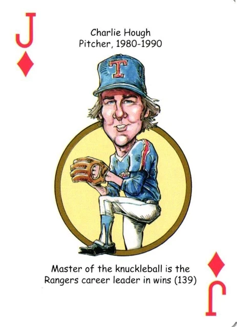 CHARLIE HOUGH PITCHER Texas Rangers Single Swap Playing Card £2.59 ...