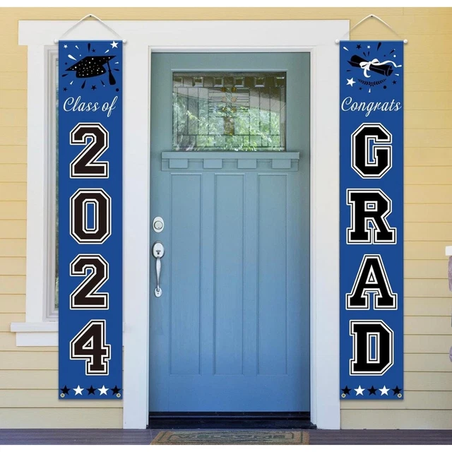 BLUE GRADUATION 2024 Decorations ‘Class of 2024’ and ‘Congrats Grad ...