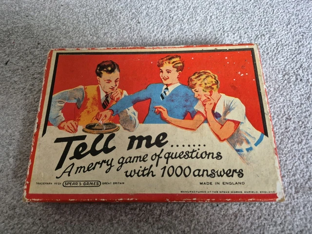 VINTAGE 1950'S ORIGINAL Tell Me Question & Answer Game Boxed £5.43 ...