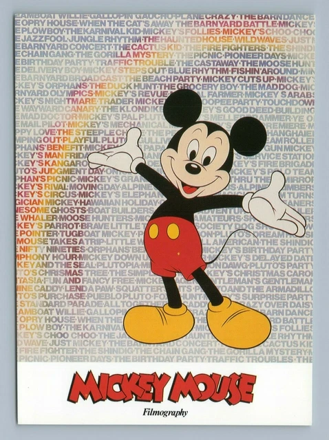 VINTAGE MICKEY MOUSE Filmography Walt Disney Company Postcard 4x6 ...