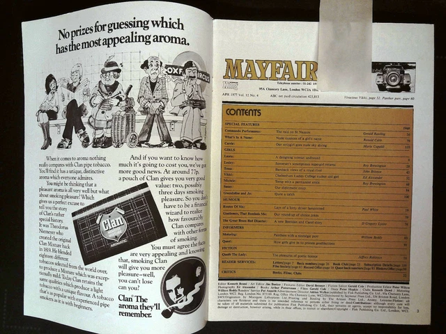MAYFAIR VOL 12 No 4 April 1977 LESLEY CHISHOLM Laura Hayford VIKKI ...