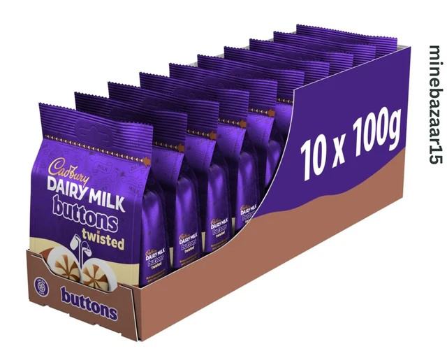 CADBURY DAIRY MILK and White Chocolate Buttons Twisted, 100 g (Pack of ...