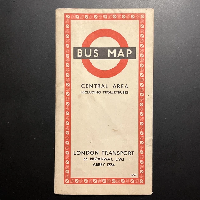 BUS MAP CENTRAL Area inc Trolleybuses London Transport 1959 EUR 22,89 ...