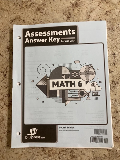 BJU PRESS MATH 6 Assessments Answer Key Like New! (4th edition) 6th ...