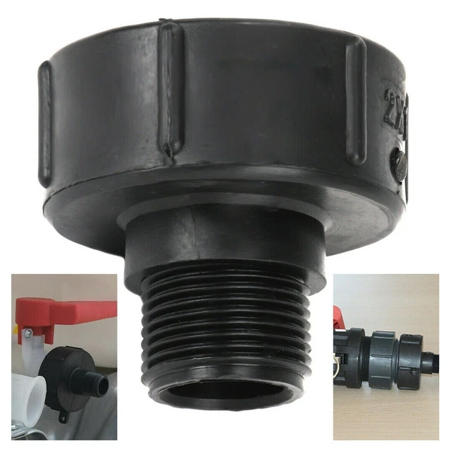 CONNEXION RÉSERVOIR D'EAU IBC PVC plastique 1 pouce fil externe/pitch fin EUR 9,49 - PicClick IT